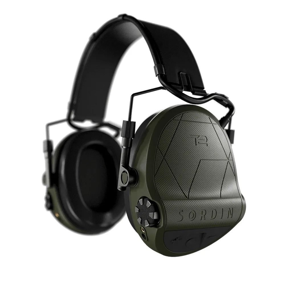 Casque anti-bruit Suprême T2 vert olive serre-tête cuir noir — SOLDAT.FR